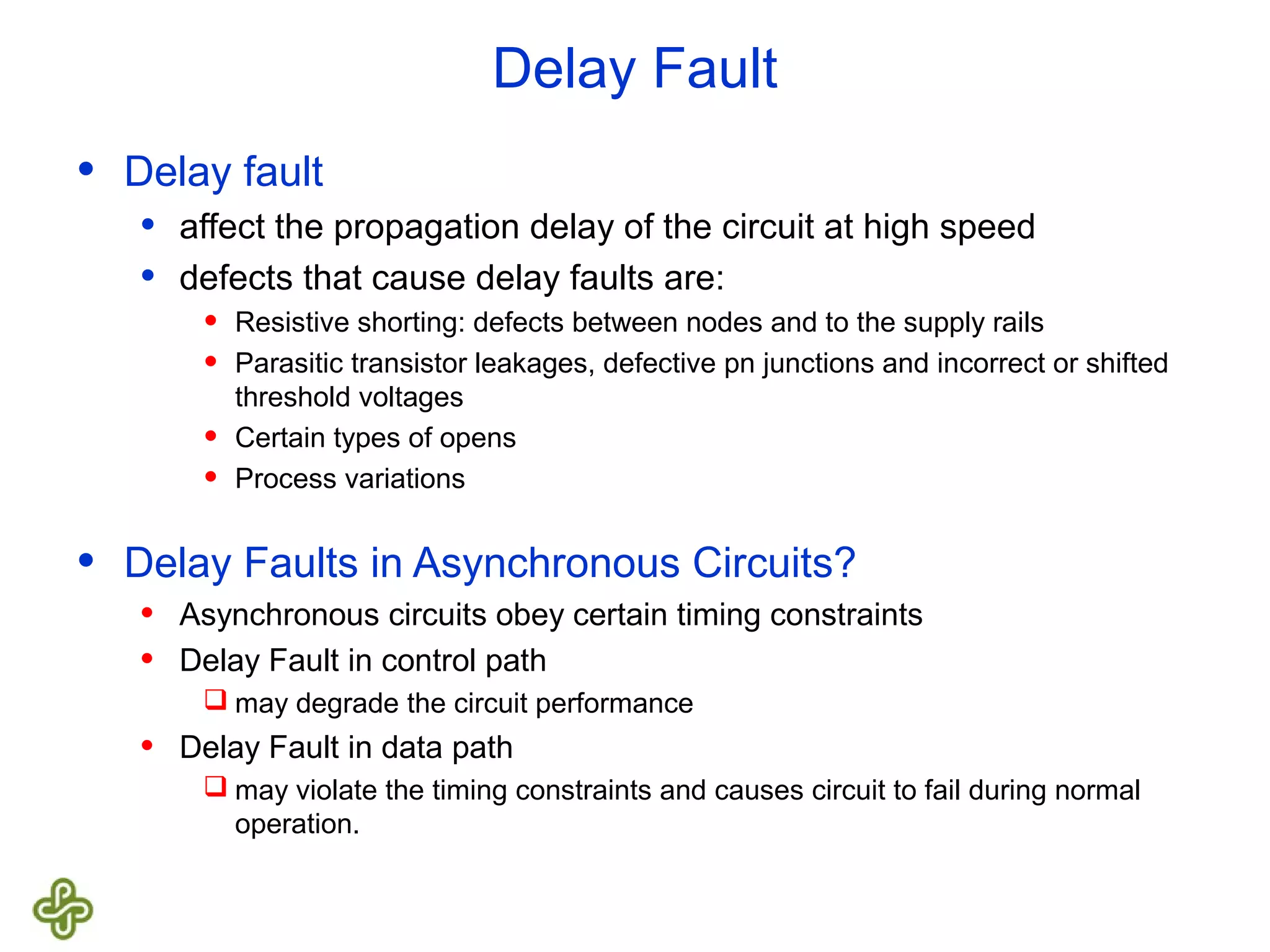 01 Transition Fault Detection Methods By Swetha Ppt 5606