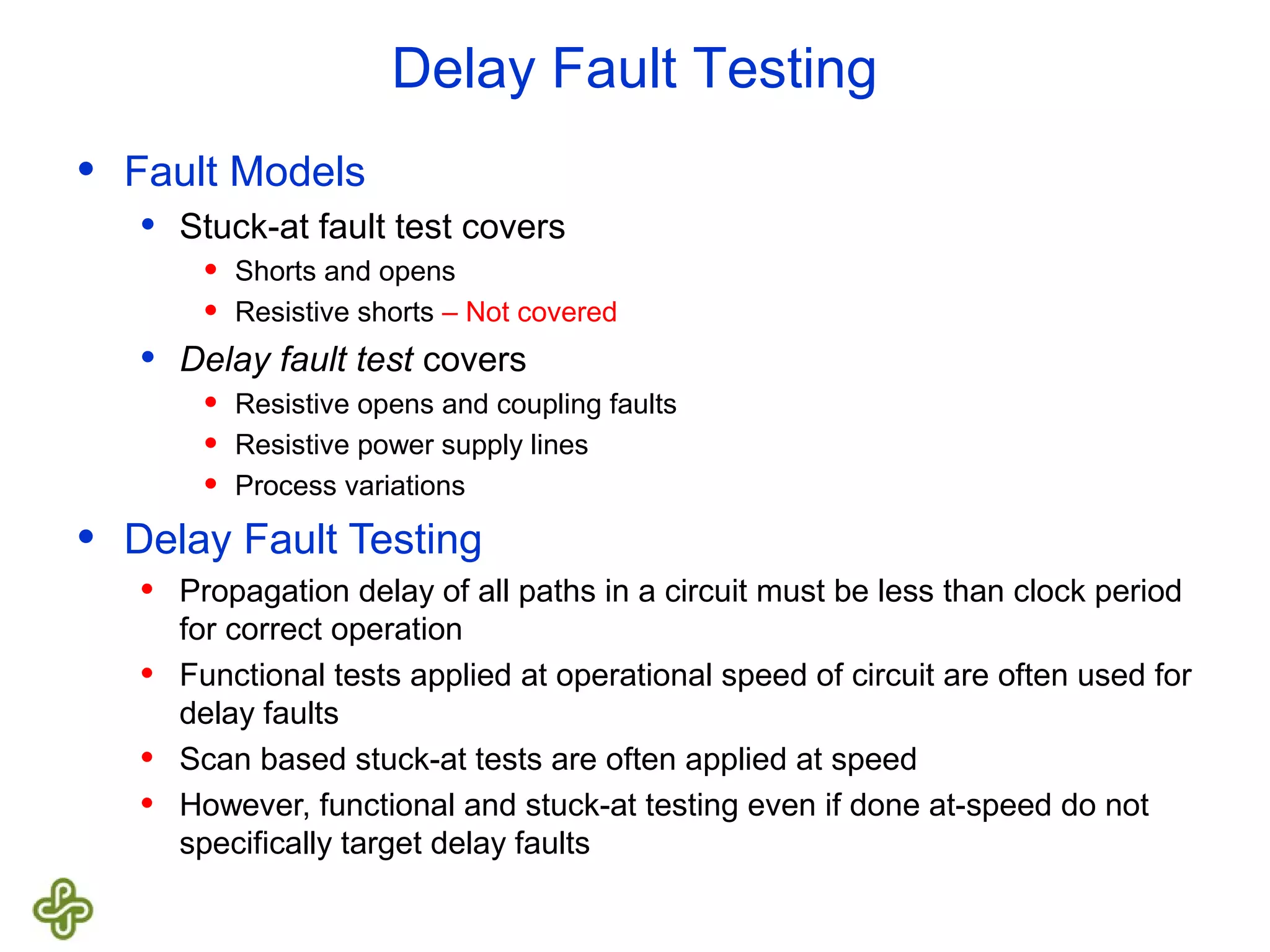 01 Transition Fault Detection Methods By Swetha Ppt 8738