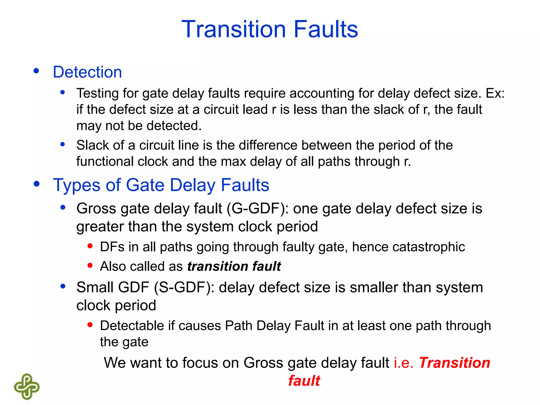 01 Transition Fault Detection Methods By Swetha Ppt 9451