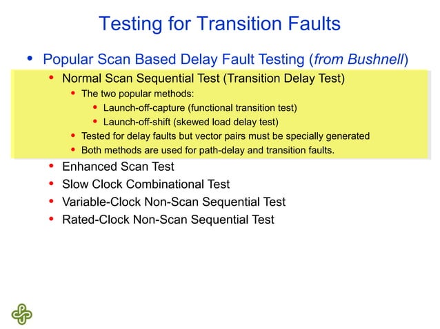 01 Transition Fault Detection methods by Swetha | PPT