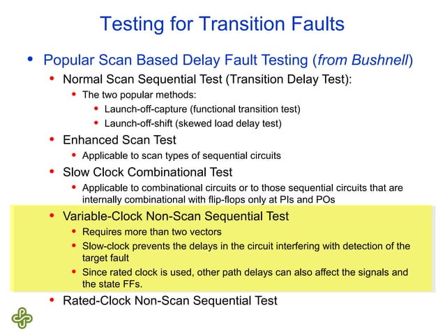 01 Transition Fault Detection methods by Swetha | PPT