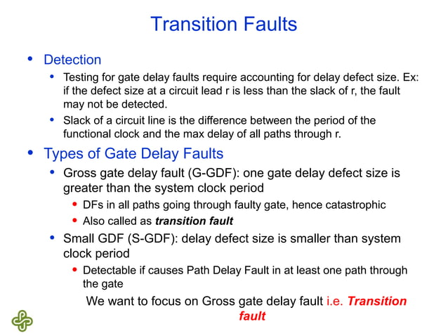 01 Transition Fault Detection methods by Swetha | PPT