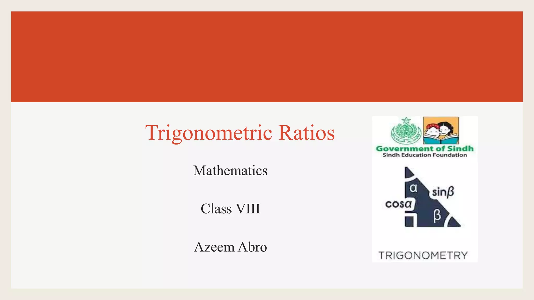 Trigonometric ratios | PPTX