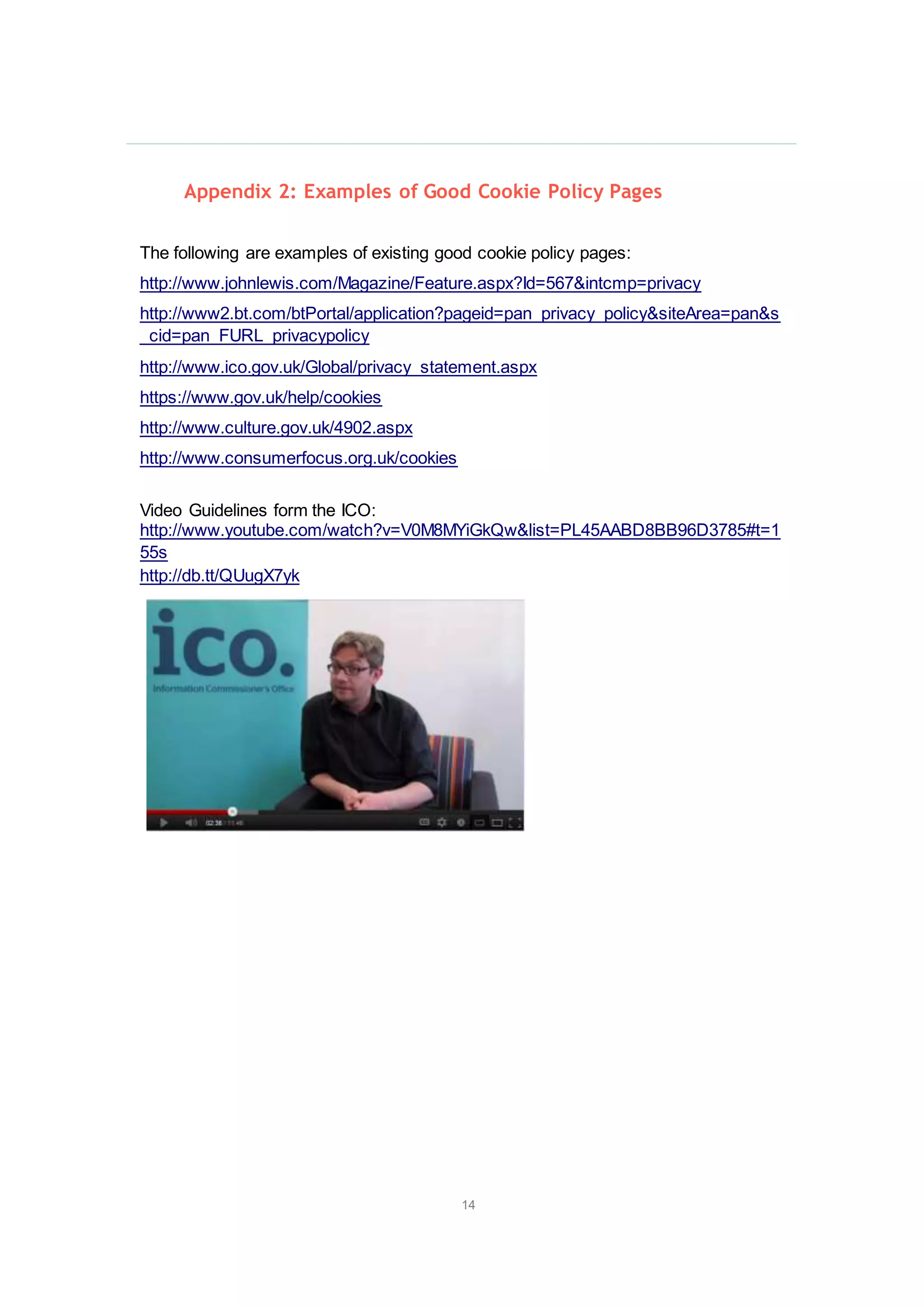 Example cookie compliance audit | DOCX