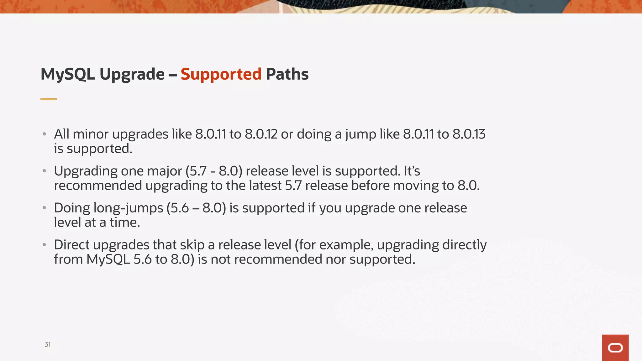 01 upgrade to my sql8 | PPT