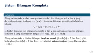 01. Variabel Kompleks untuk Pendahuluan Bilangan Kompleks | PDF