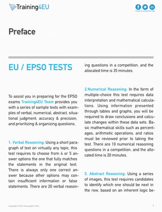 Verbal Reasoning Sample Tests EU EPSO Volume 02 | PDF