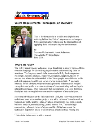 Volere Overview | PDF