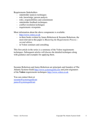 Volere Overview | PDF