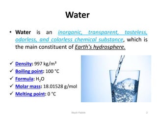 01 Water Resources, Water supply and Distribution system of water | PPTX