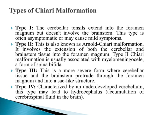 ARNOLD CHIARI MALFORMATION-STRUCTURAL DEFECTS IN BRAIN AND SPINAL CORD ...