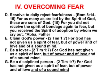 overcoming fear in our lives | PPTX