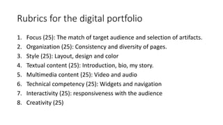 Digital portfolio overview with examples | PPTX