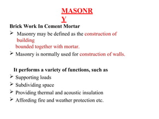 Civil Engineering Brick & Stone masonry.pptx | Geology | Science