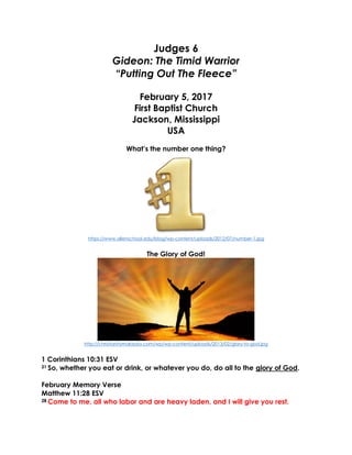 02-05-17, Judges 6, Gideon; The Timid Warrior | PDF