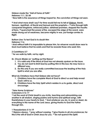 02-05-17, Judges 6, Gideon; The Timid Warrior | PDF