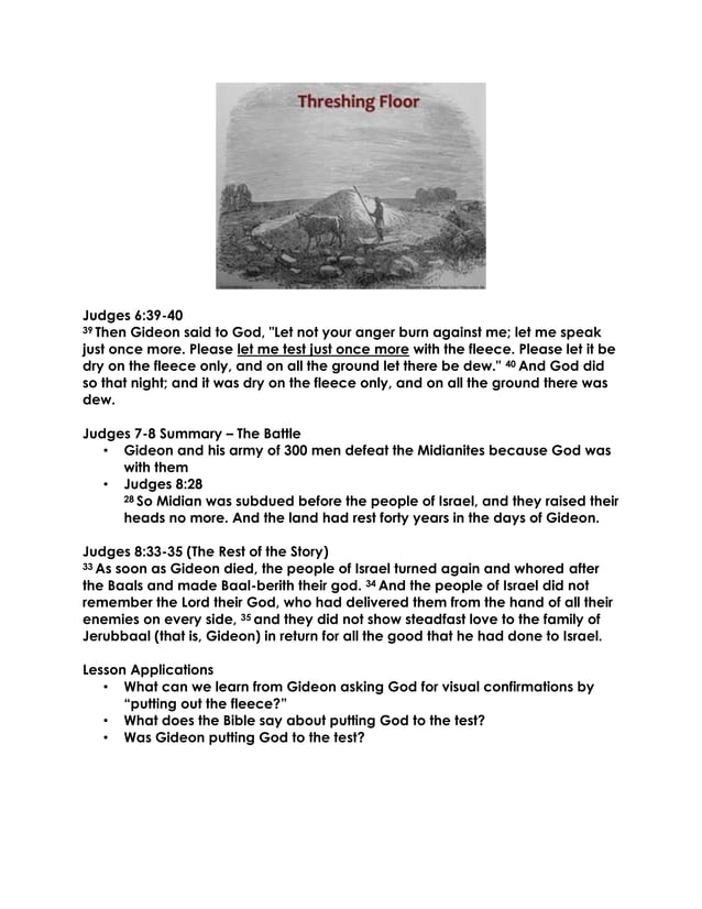 02-05-17, Judges 6, Gideon; The Timid Warrior | PDF