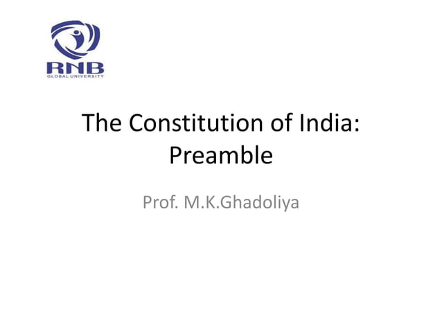 02 08-2018 unit-2 BBAThe constitution of india preamble | PPT