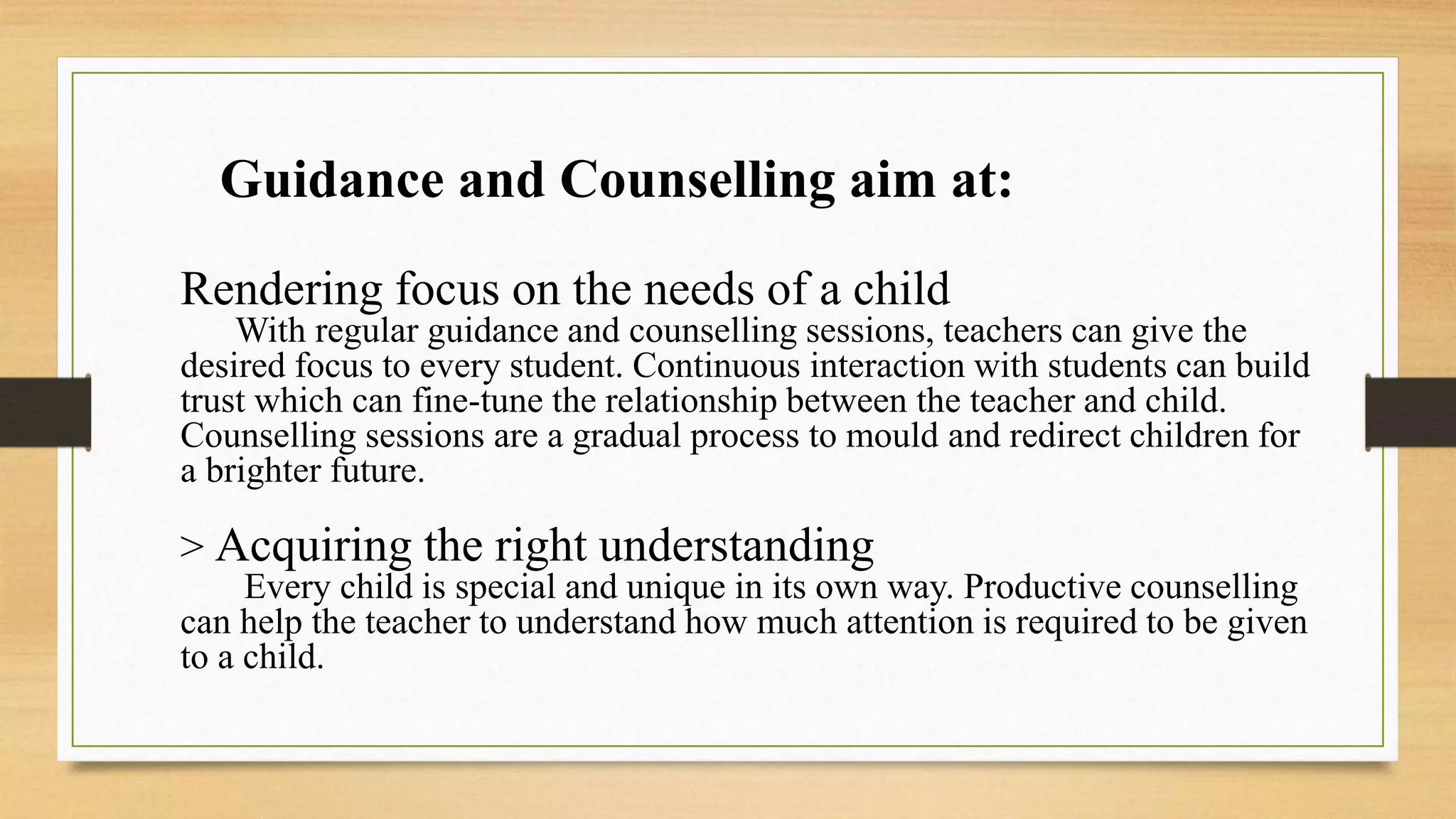 ROLE OF COUNSELING IN EDUCATION | PPTX