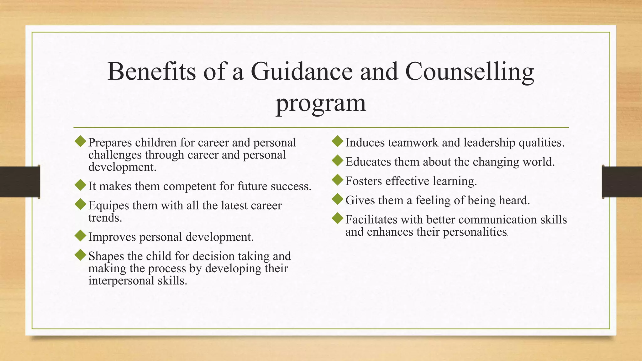 ROLE OF COUNSELING IN EDUCATION | PPTX