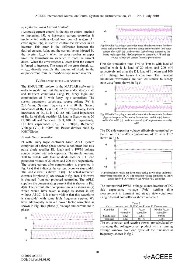 PI with Fuzzy Logic Controller based APLC for compensating harmonic and reactive power | PDF