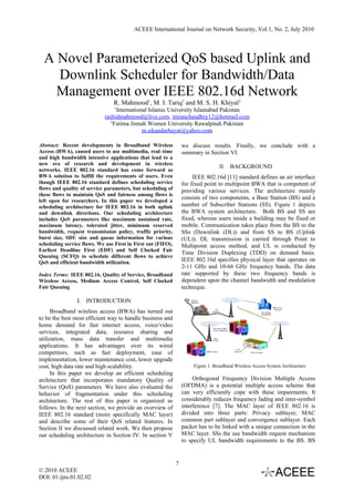A Novel Parameterized QoS based Uplink and Downlink Scheduler for Bandwidth/Data Management over ...