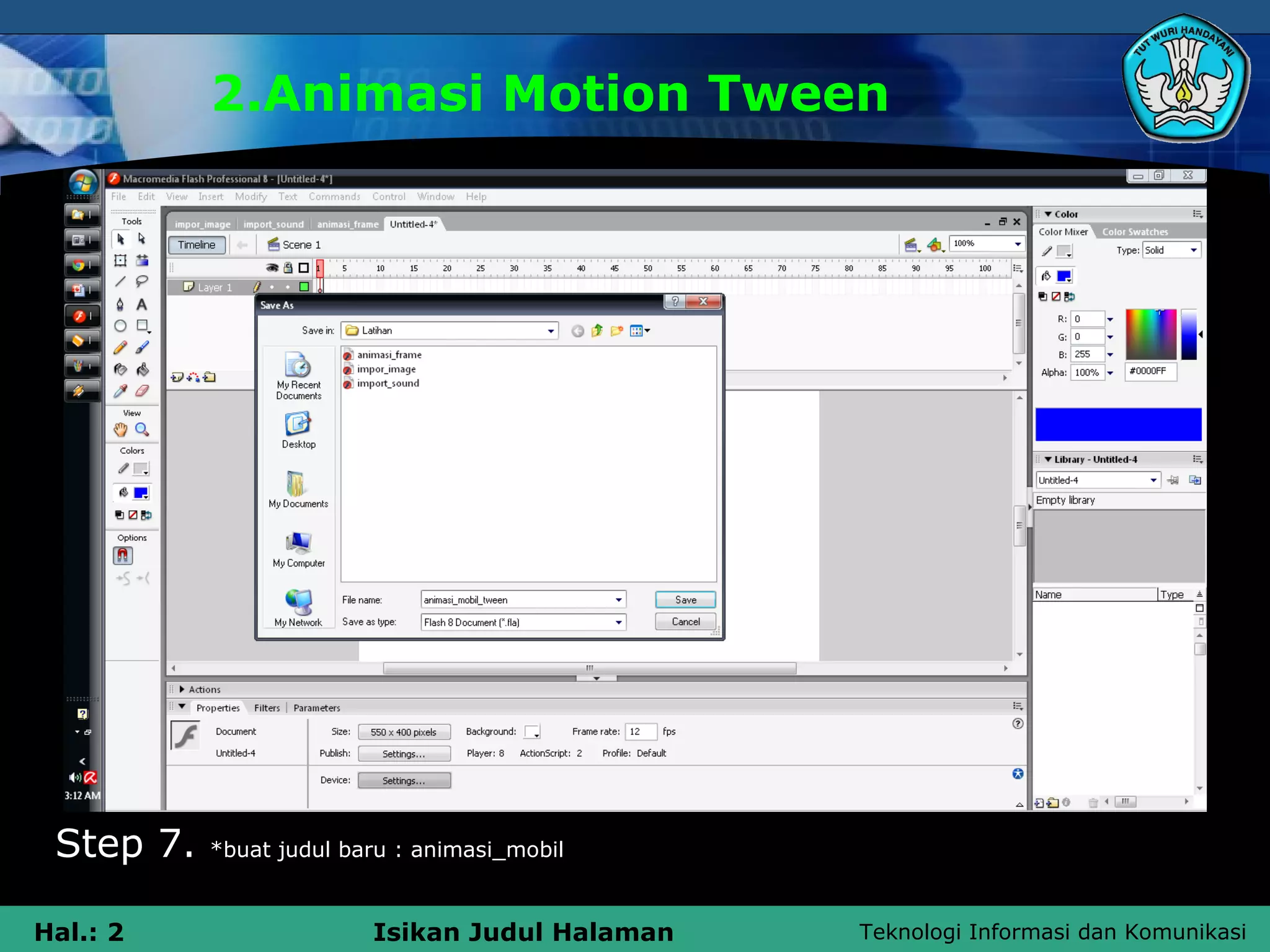 02.mengenal kuncianimasiflash belajarefekanimasi_motionintween | PPT