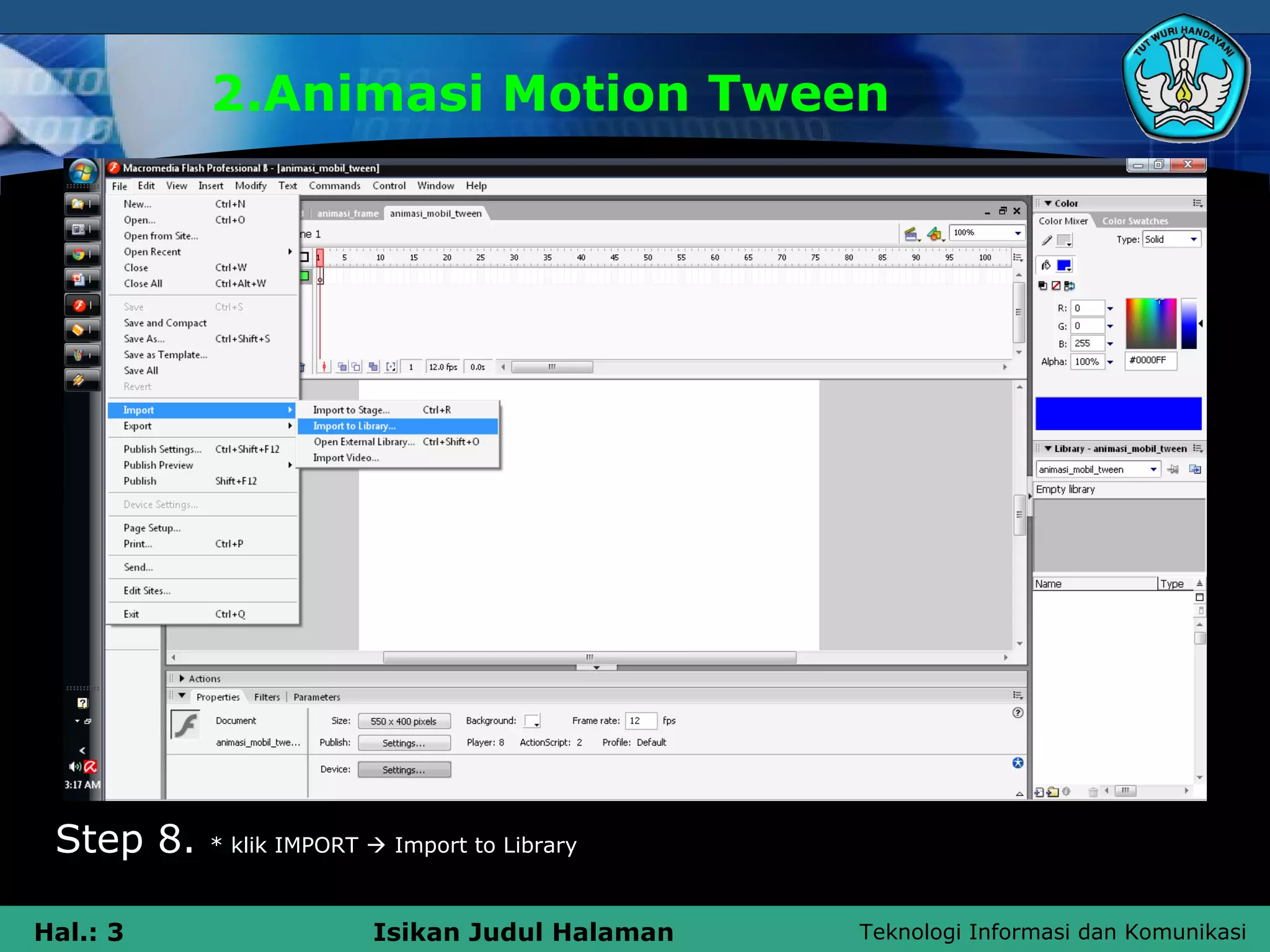 02.mengenal kuncianimasiflash belajarefekanimasi_motionintween | PPT