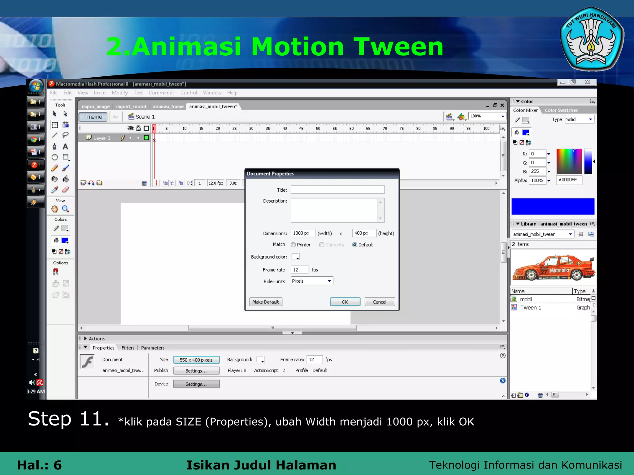 02.mengenal kuncianimasiflash belajarefekanimasi_motionintween | PPT