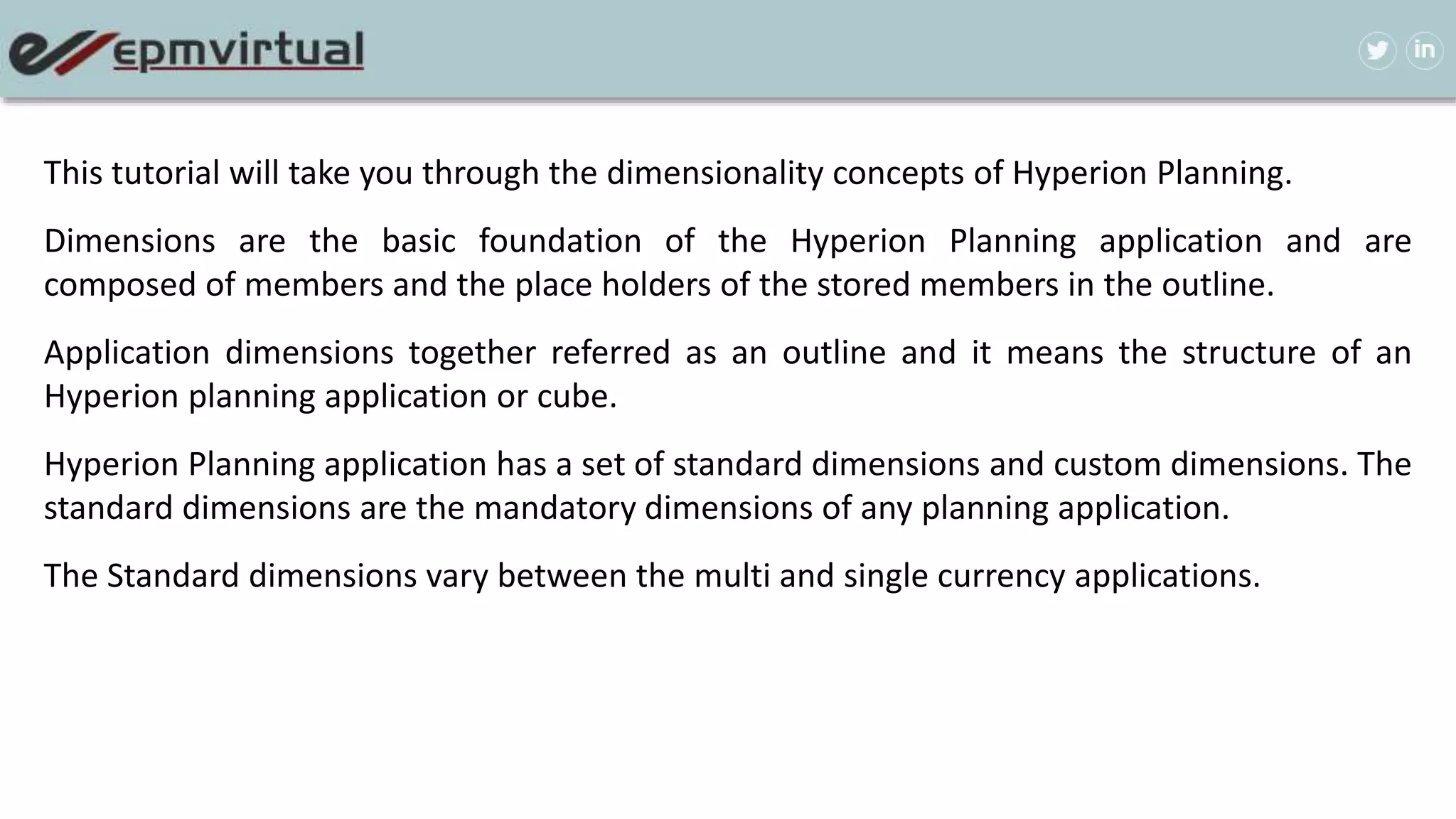 Dimensionality & Dimensions of Hyperion Planning | PPTX