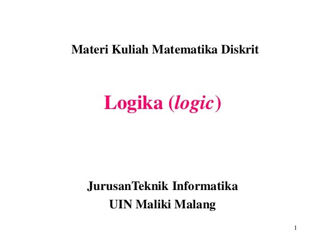 Soal Logika Matematika Teknik Informatika