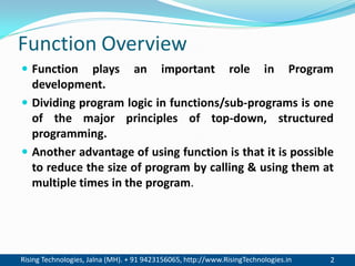 02. functions & introduction to class | PDF