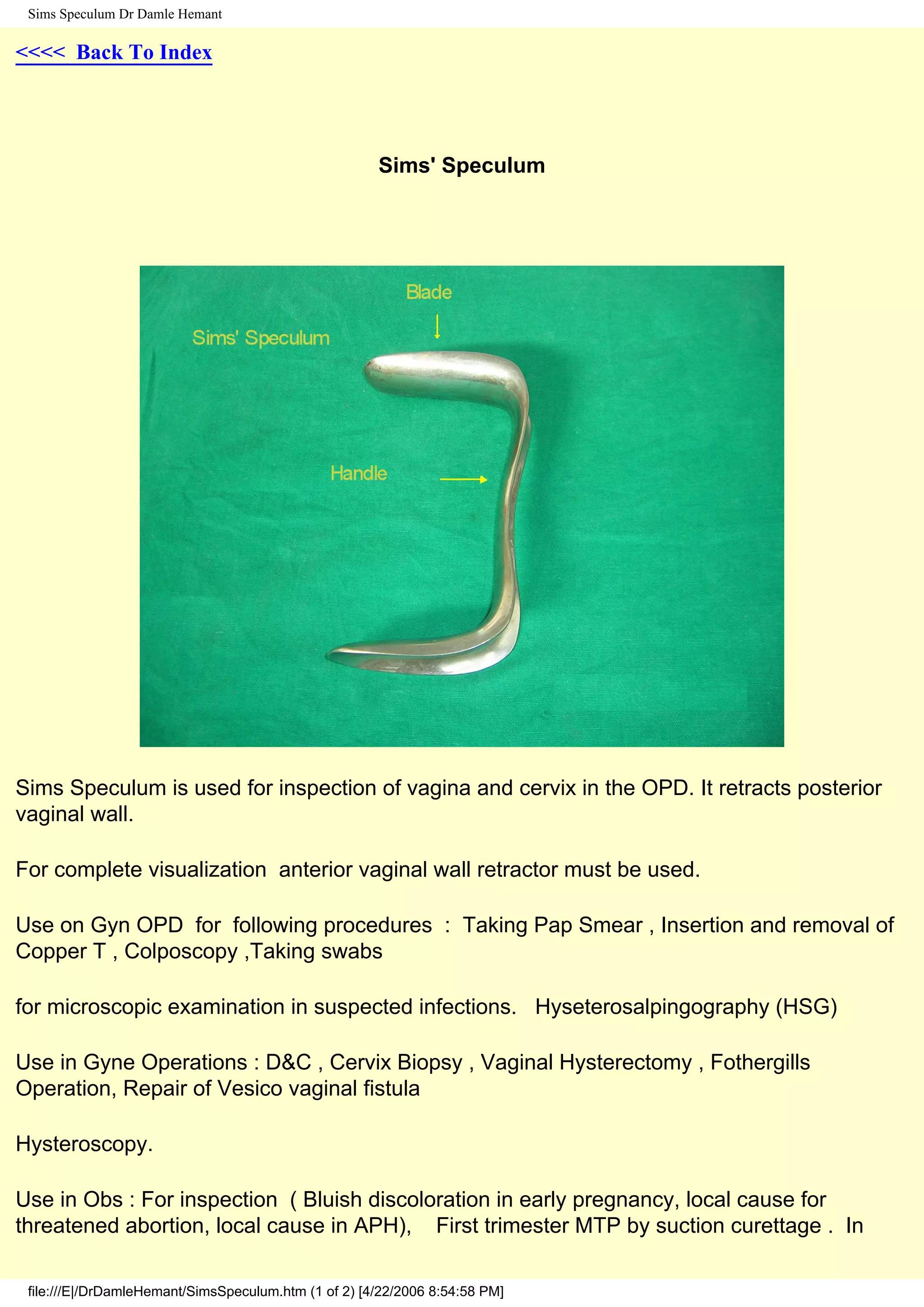 Gynae . obs complete intruments.. | PDF