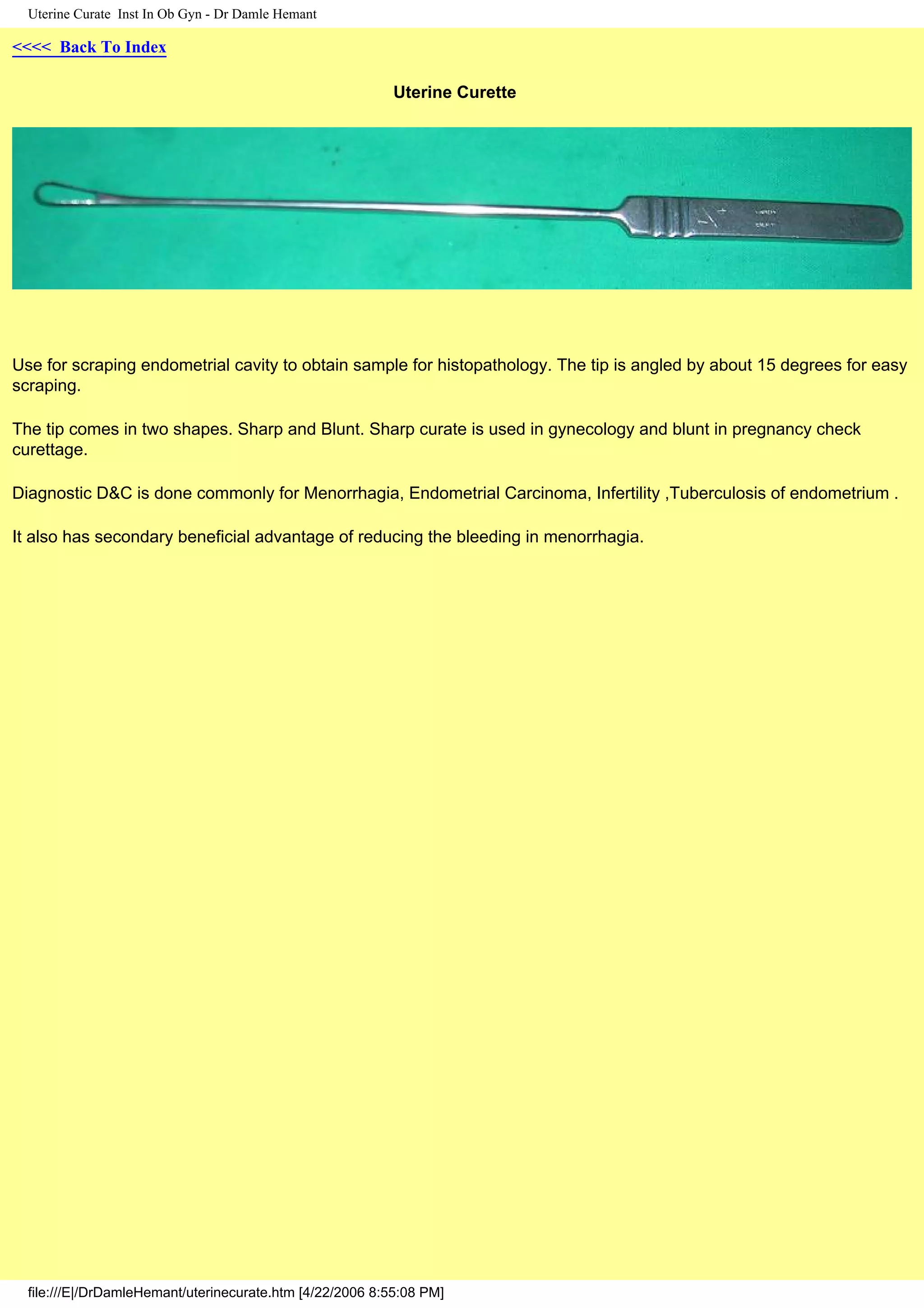 Gynae . obs complete intruments.. | PDF