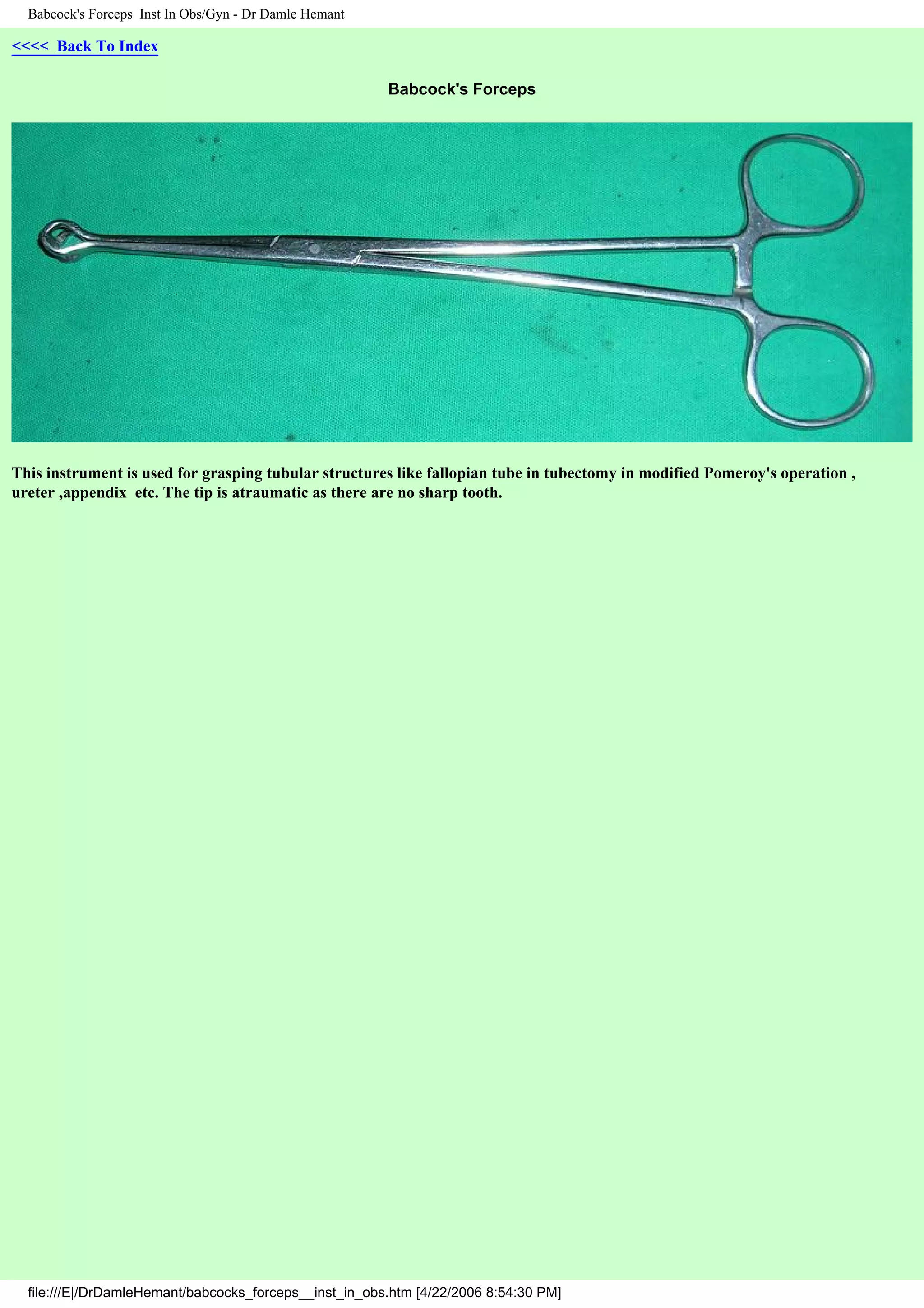Gynae . obs complete intruments.. | PDF