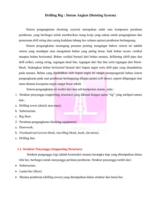02. drilling rig sistem angkat hoisting system ok | PDF