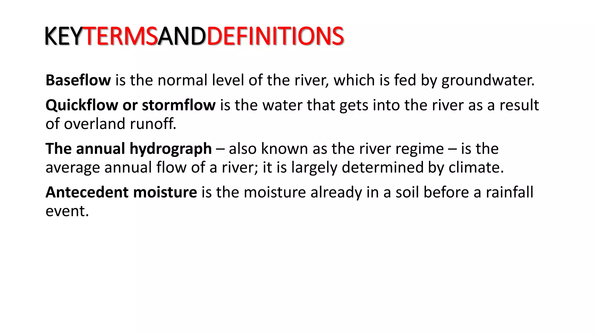 CAMBRIDGE AS GEOGRAPHY REVISION: HYDROLOGY AND FLUVIAL GEOMORPHOLOGY ...