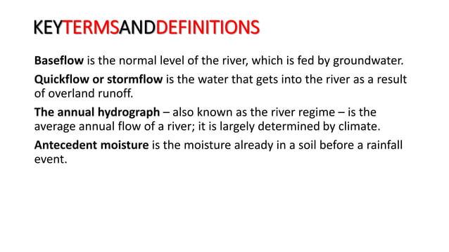 CAMBRIDGE AS GEOGRAPHY REVISION: HYDROLOGY AND FLUVIAL GEOMORPHOLOGY ...