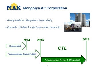 02.20-21.2014, PRESENTATION, Aduunchuluun power and CTR project, J.Zoljargal | PDF