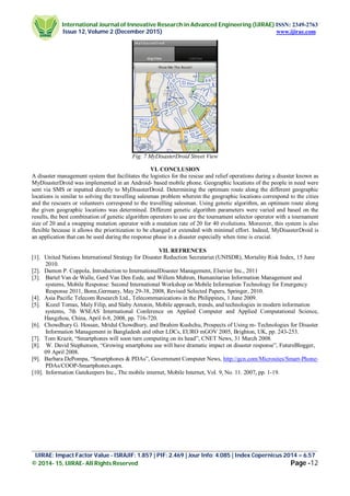 A MOBILE DISASTER MANAGEMENT SYSTEM USING THE ANDROID TECHNOLOGY | PDF