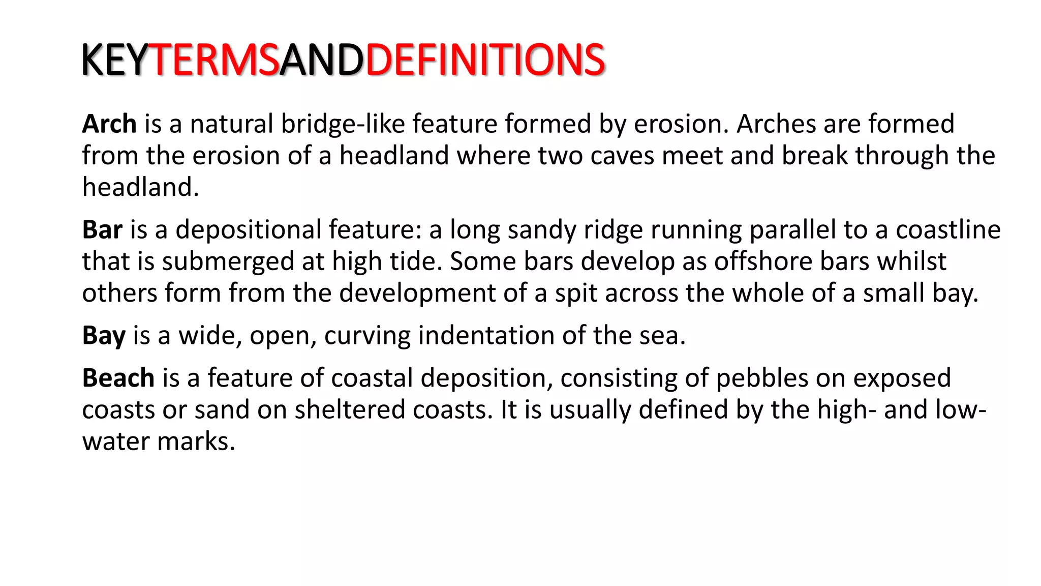 CAMBRIDGE GEOGRAPHY A2 REVISION - COASTAL ENVIRONMENTS: 8.2 COASTAL ...