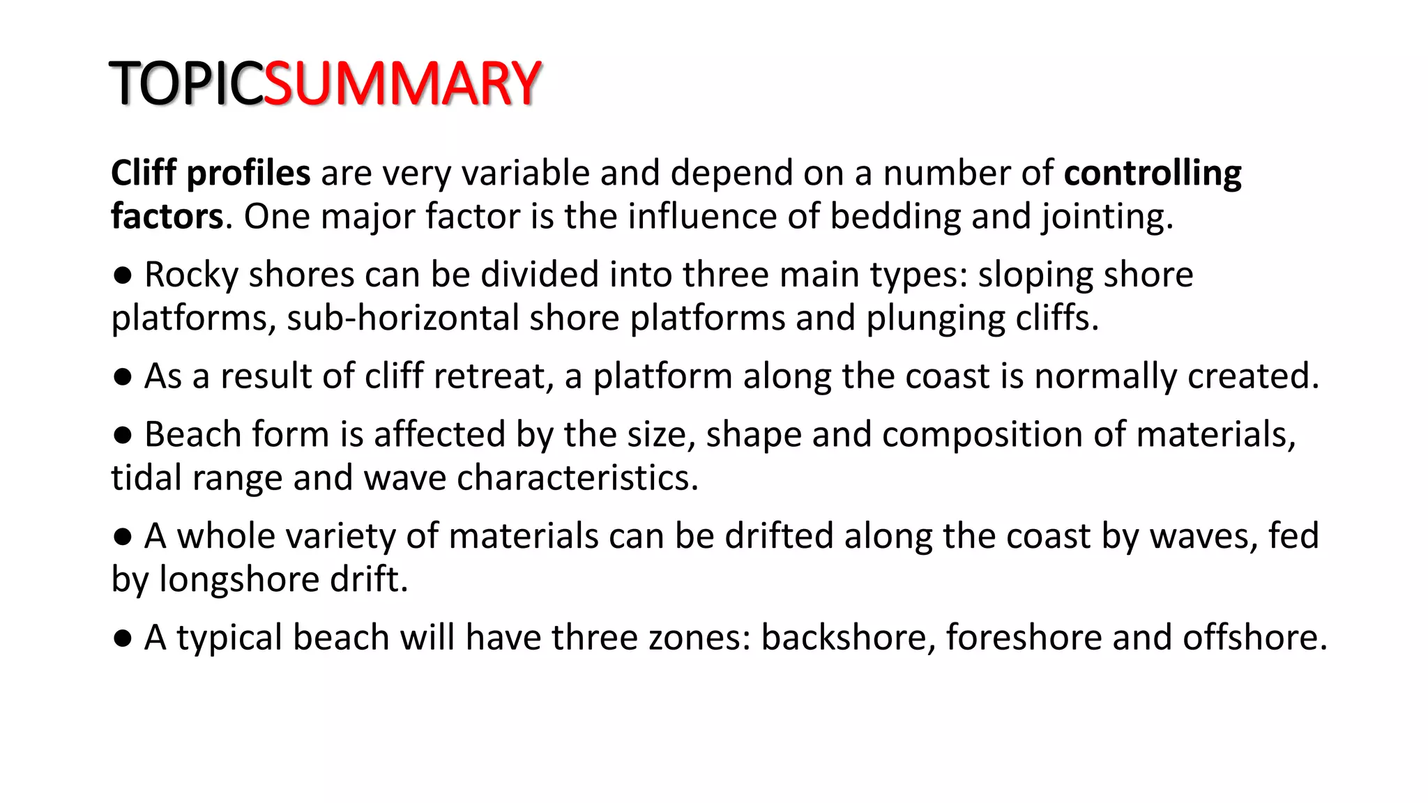CAMBRIDGE GEOGRAPHY A2 REVISION - COASTAL ENVIRONMENTS: 8.2 COASTAL ...
