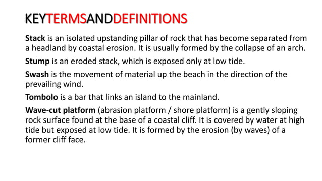 CAMBRIDGE GEOGRAPHY A2 REVISION - COASTAL ENVIRONMENTS: 8.2 COASTAL ...