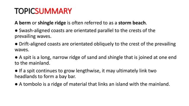 CAMBRIDGE GEOGRAPHY A2 REVISION - COASTAL ENVIRONMENTS: 8.2 COASTAL ...