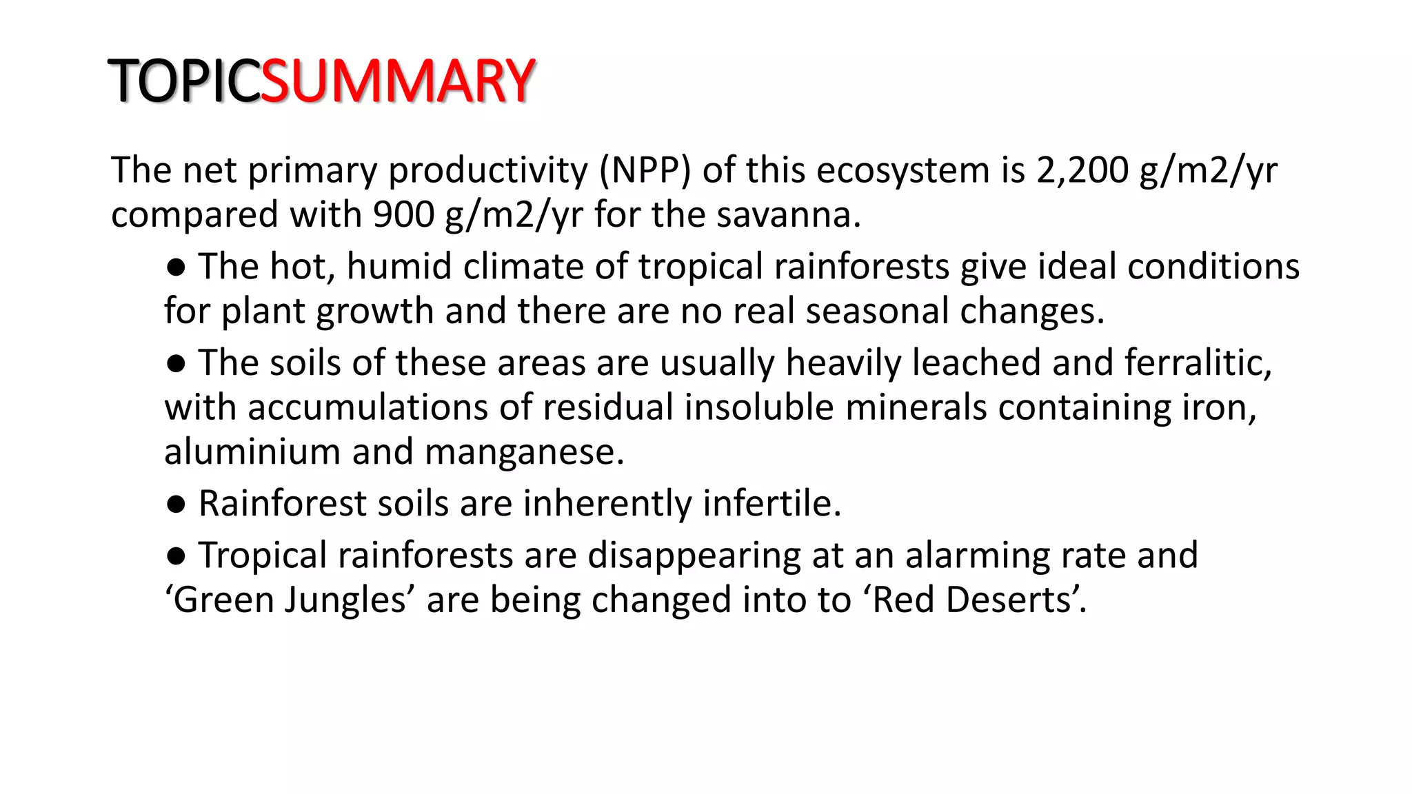 CAMBRIDGE GEOGRAPHY A2 REVISION - TROPICAL ENVIRONMENTS: TROPICAL ...