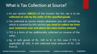 Tax Collection At Source - Changes in Budget 2016 | PPTX