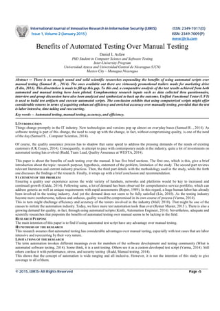 Benefits of Automated Testing Over Manual Testing | PDF | Standardized ...
