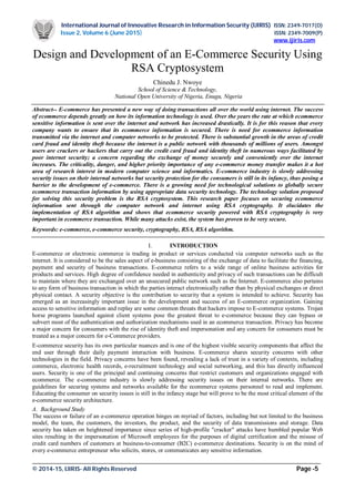 Design and Development of an E-Commerce Security Using RSA Cryptosystem | PDF | Internet | Computing