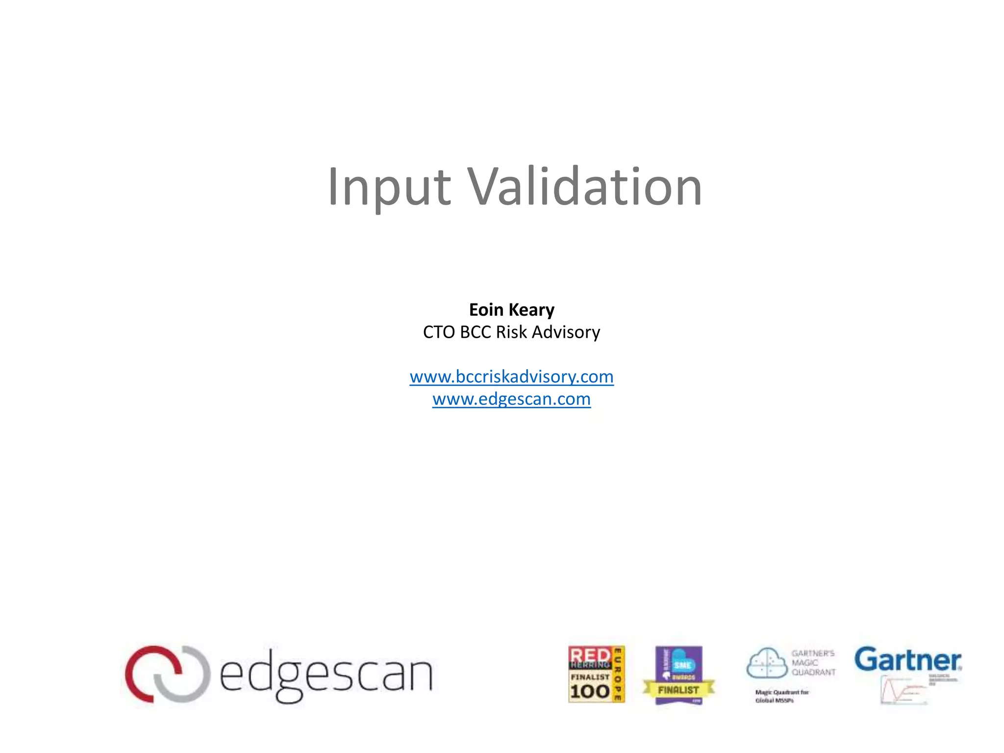 02 Input Validation Module V5 Pptx Web Development Internet