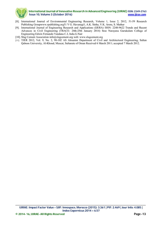 UTILIZATION OF COPPER SLAG AS A PARTIAL REPLACEMENT OF FINE AGGREGATE ...